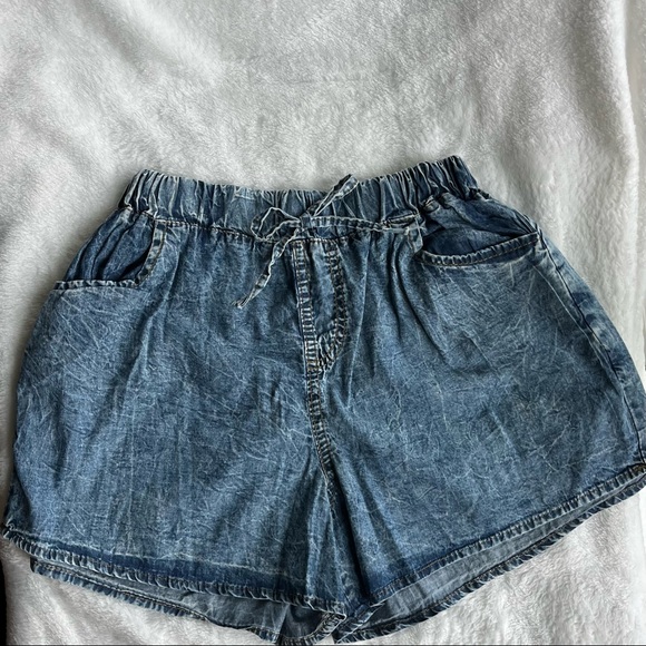 Shorts | Stonewashed Elastic Jeans Shorts | Poshmark